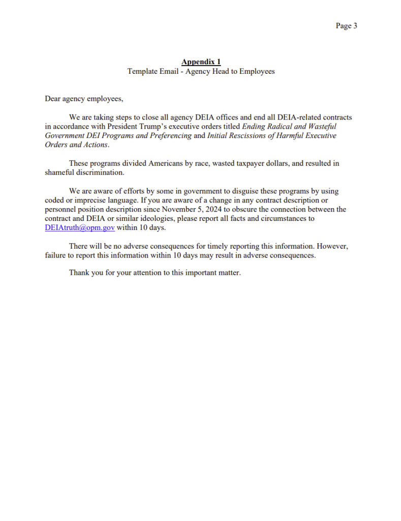 Government Initial Guidance Regarding DEIA Executive Orders | STARRS