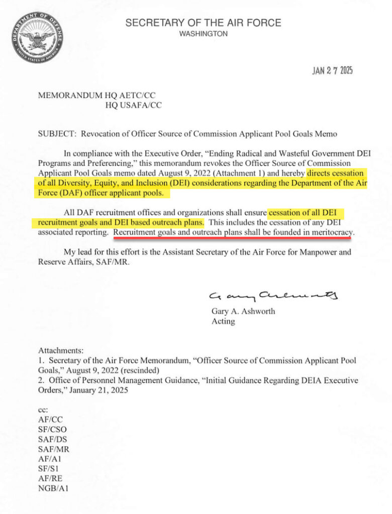 DAF releases memorandum on Revocation of Officer Source of Commission ...