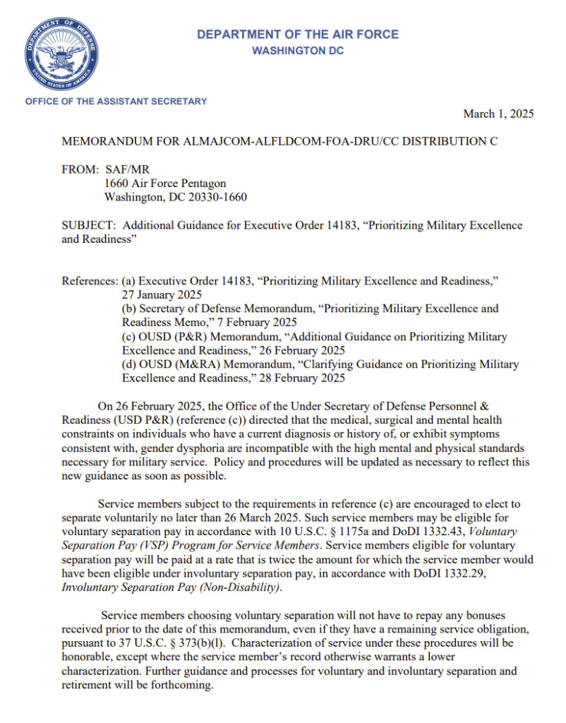 DAF releases additional guidance for Executive Order 14183 ...