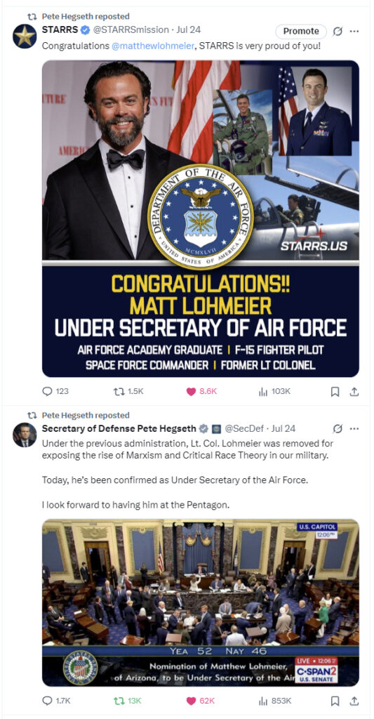 From Relieved to Risen: Hail to the New Air Force Undersecretary | STARRS