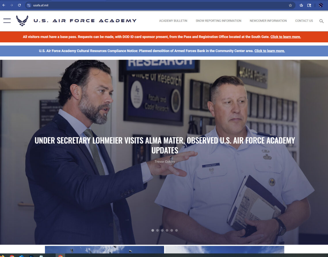 Under Secretary Lohmeier visits alma mater, observes US Air Force ...