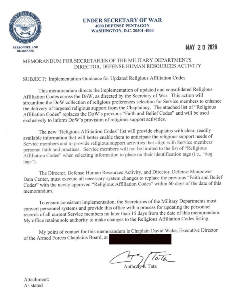 Pentagon drops 180 faiths from military's recognized religions list ...